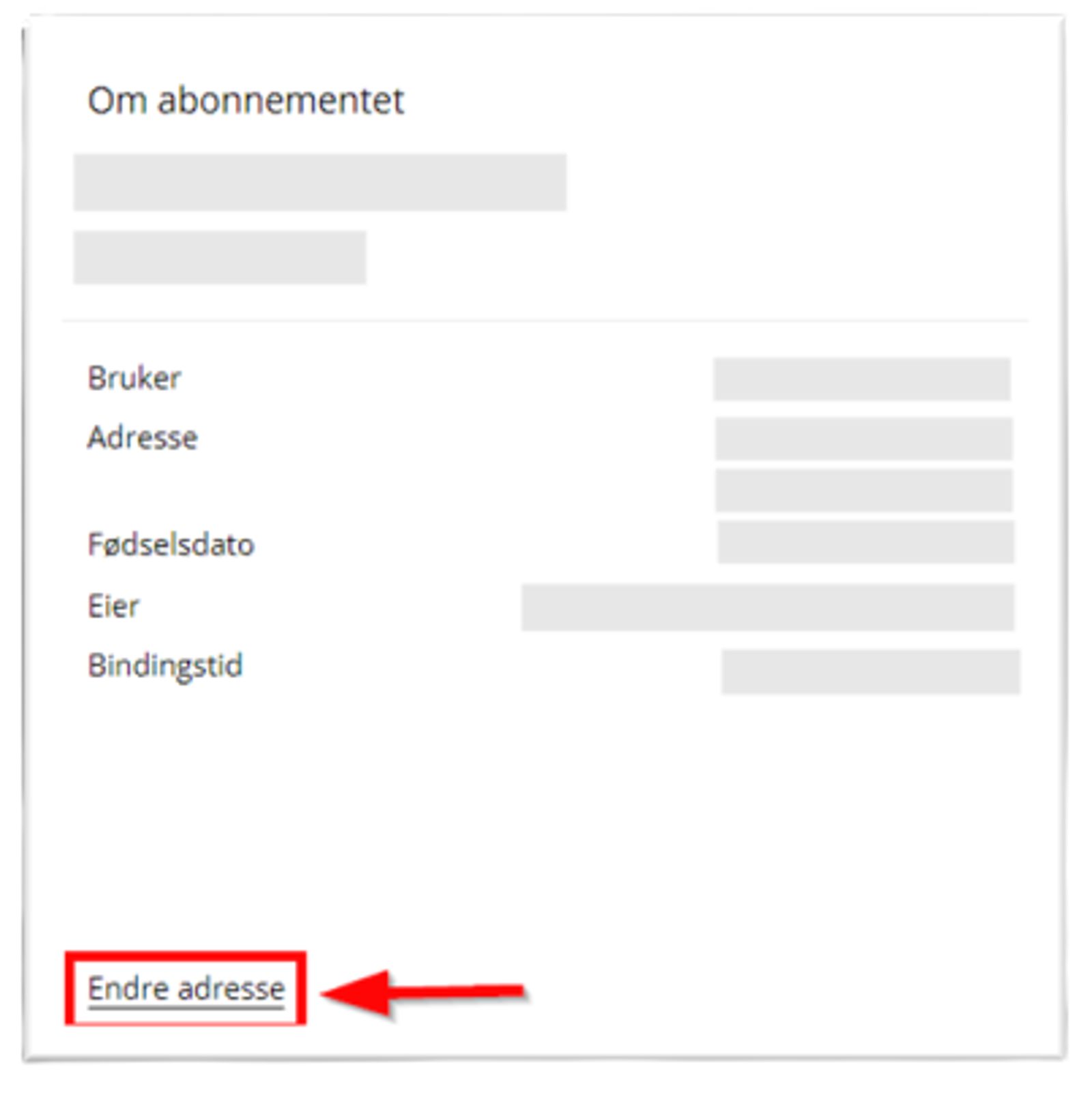 Endre adresse - ice