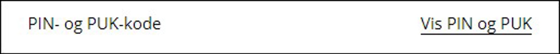 PIN- og PUK-kode - ice